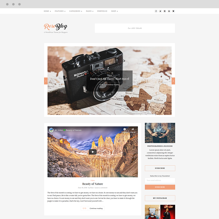 Rose - Elegant & Simple WordPress Blog Theme - AZ-Theme.Net