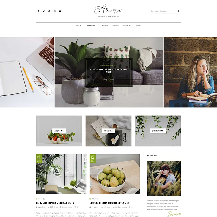 Arimo - Minimal & Modern Blog WordPress Theme - AZ-Theme.Net